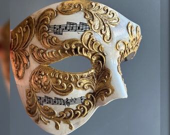 Men's Masquerade Mask, Gold Masquerade Masks, Gold Phantom Mask ...