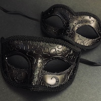 Black Phantom Masquerade Mask, Masquerade Ball Black Mask for New Years ...