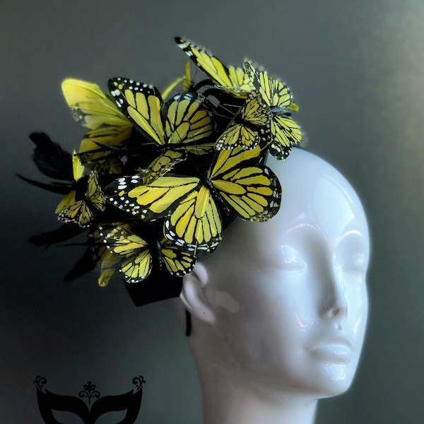 Yellow Butterfly Fascinator - Etsy
