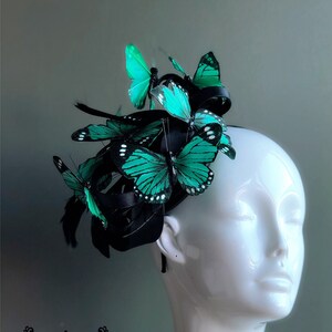 Blue Butterfly Fascinator, Blue Butterfly Headpiece, Blue Fascinator ...