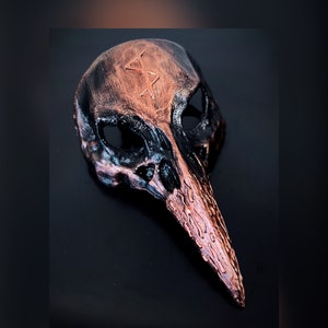 Crow Skull Mask Norse Runes | Copper/black | Adult - Etsy
