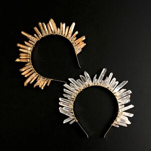 Rock Crystal Crown, Natural Quartz Crown Quartz Tiara Women Natural ...