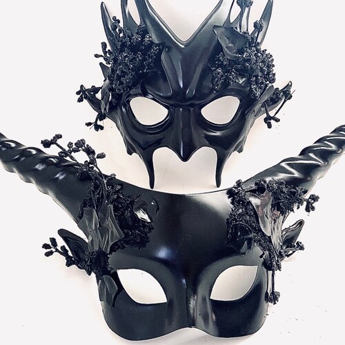 Couples Masquerade Mask Forest Masks Nature Masks Horn | Etsy