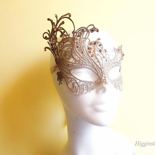 Womens Masquerade Masks Gold Lace Mask With Topaz Rhinestones - Etsy