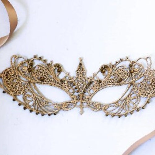 Gold Masquerade Mask With Purple Theme Rhinestones Venetian - Etsy