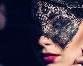 Black Lace Mask | Etsy