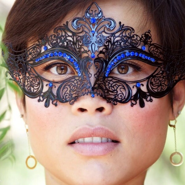 Blue Masquerade Mask - Etsy
