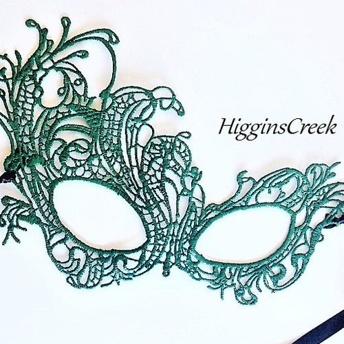 Emerald Green Lace Mask Dark Green Masquerade Mask Green - Etsy