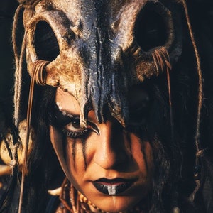 Ram Horn Skull Pagan Viking Ritual Skull Witchcraft Skull Deer Antler ...