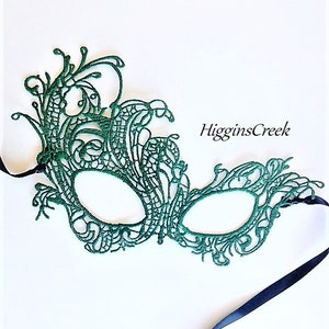 Emerald Green Butterfly Lace Masquerade Mask With Rhinestones - Etsy