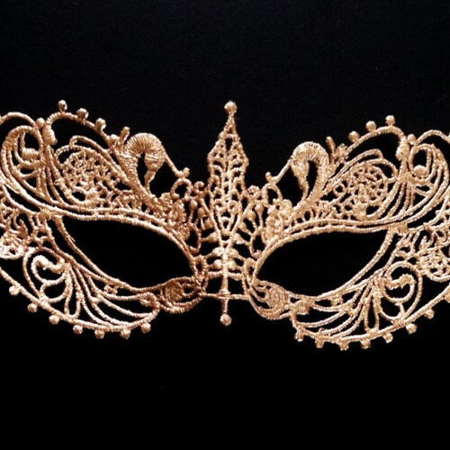 Gold Woman Masquerade Mask With Rhinestones Dazzling - Etsy