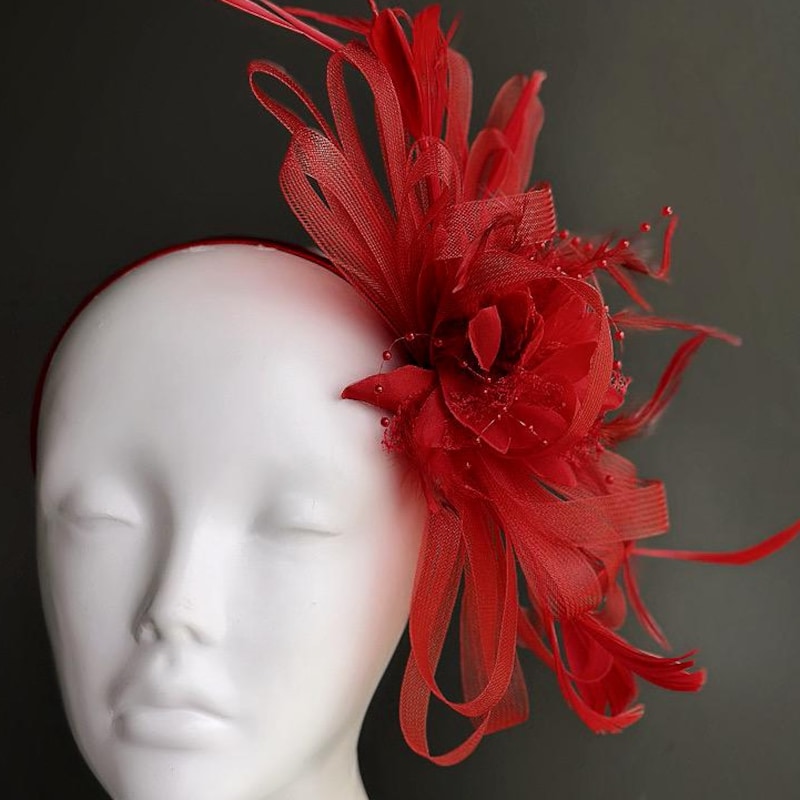 Red Fascinator - Etsy