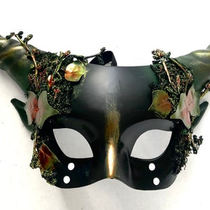 Mask with horns Women Masquerade mask forest creature mask | Etsy