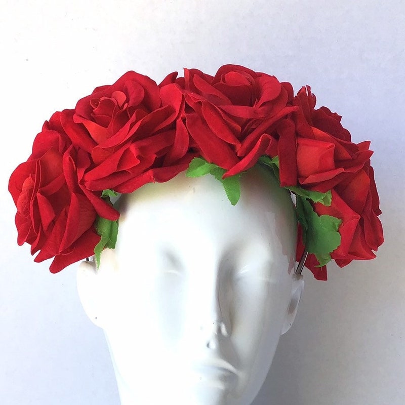 Red Rose Headband - Etsy