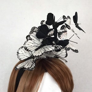 Butterfly Crown Headdress Fascinator Derby Hat Butterfly Headpiece Tea ...