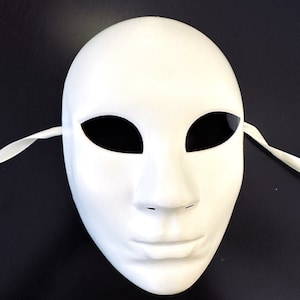 White Full Face Costume Mask, Cosplay Mask, DIY Mask, White Blank Mask ...