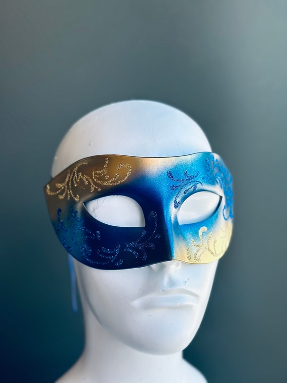Royal Blue Masquerade Masks Glitter Lace Mask, Blue – Maskarade On
