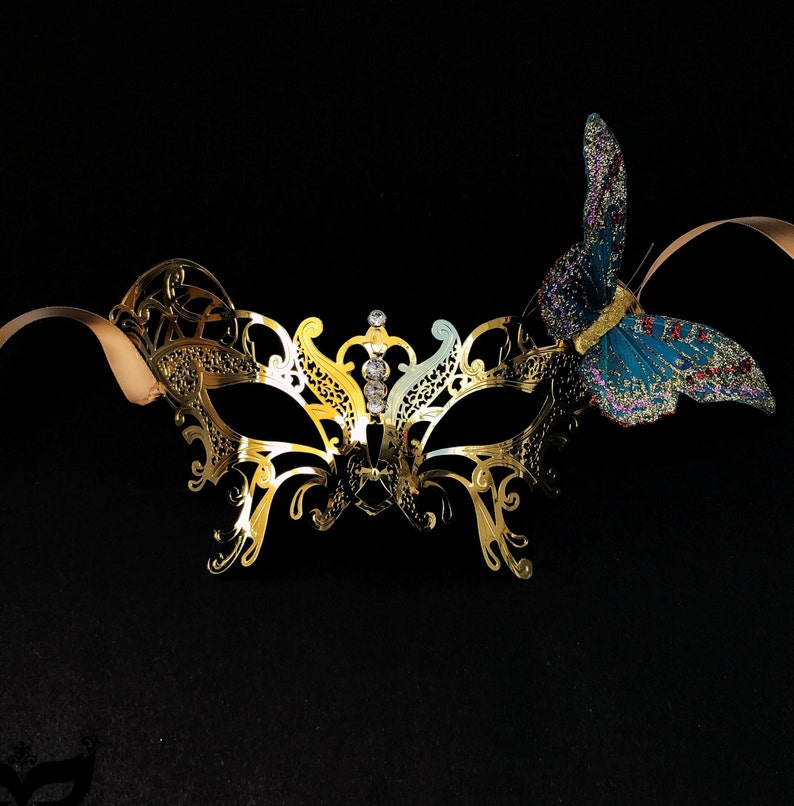 Whimsical Butterfly Mask Masquerade Mask Metal Filigree - Etsy