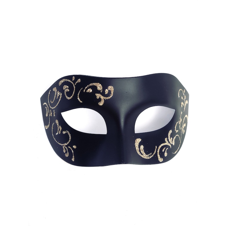 Black Mens Masquerade Mask Christmas Party Mask for Men Wedding Prom ...