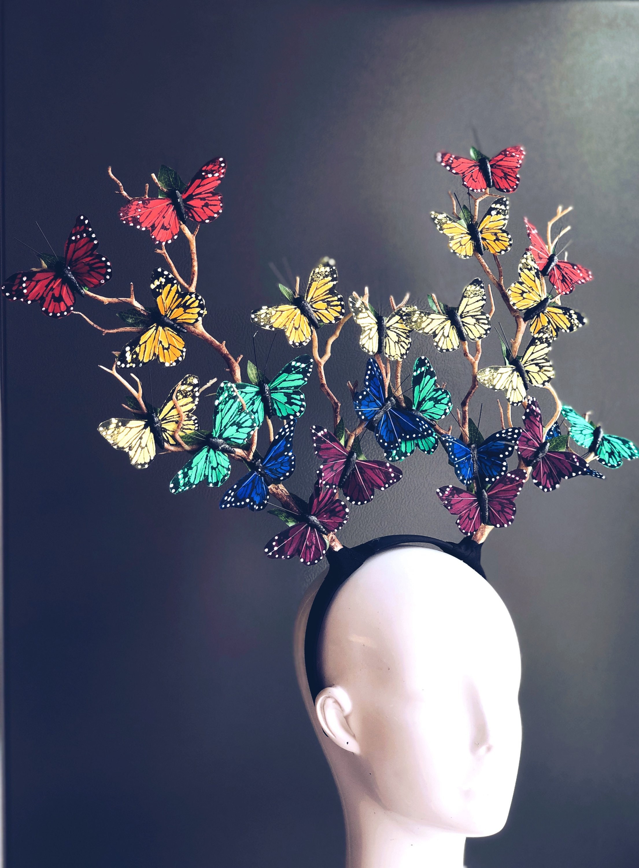 PRIDE Tree of Life Headdress, Rainbow Headpiece PRIDE Butterfly ...