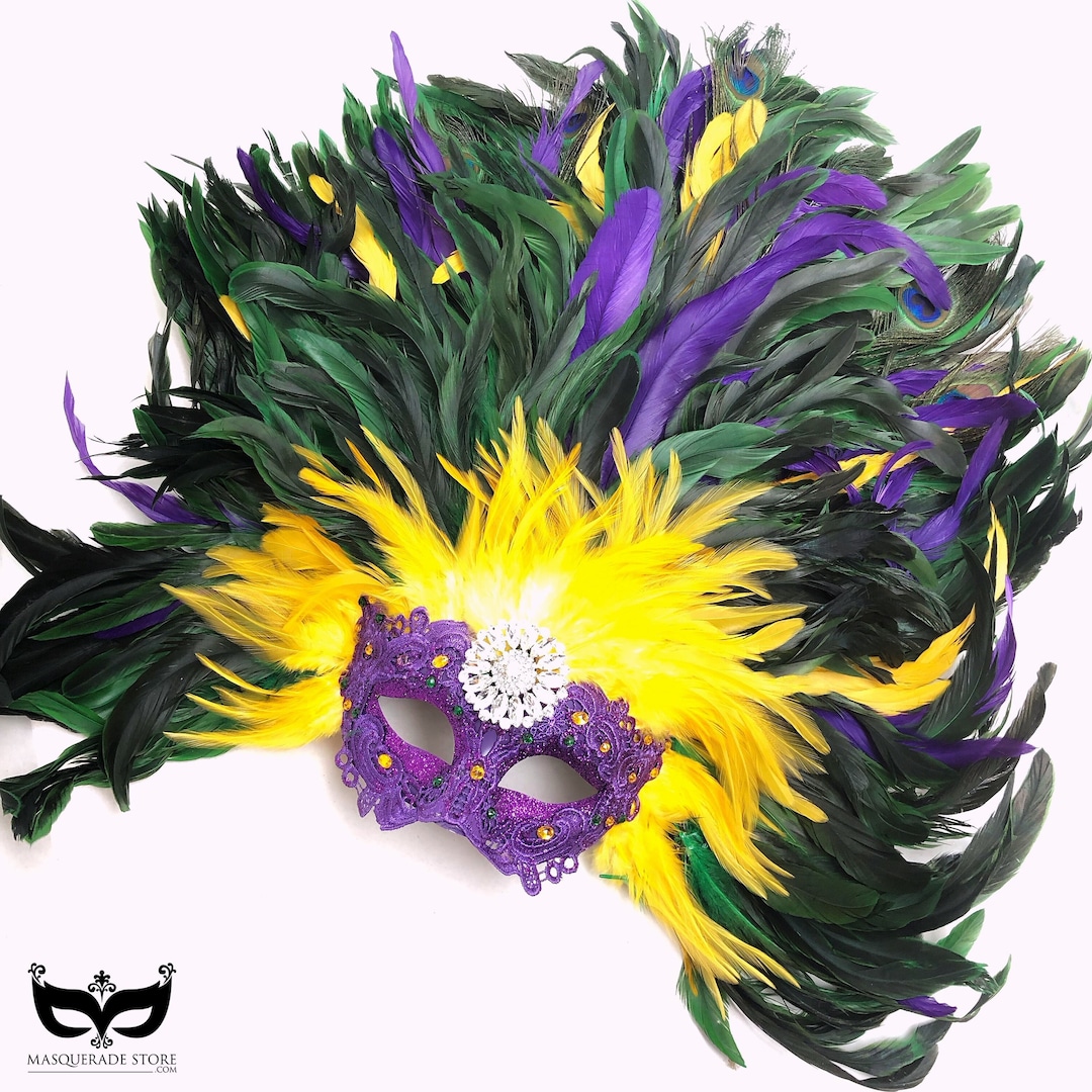 Colorful Mardi Gras Masquerade Mask, Carnival, Womens Masquerade Mask ...