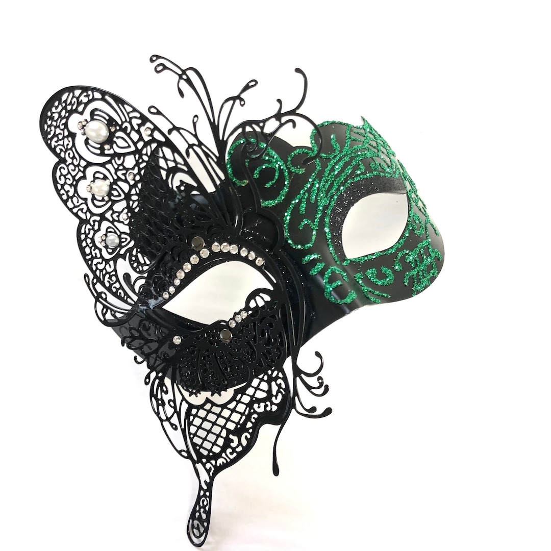 Masquerade Mask With Floral Notes With Diamonds, Masquerade Party ...