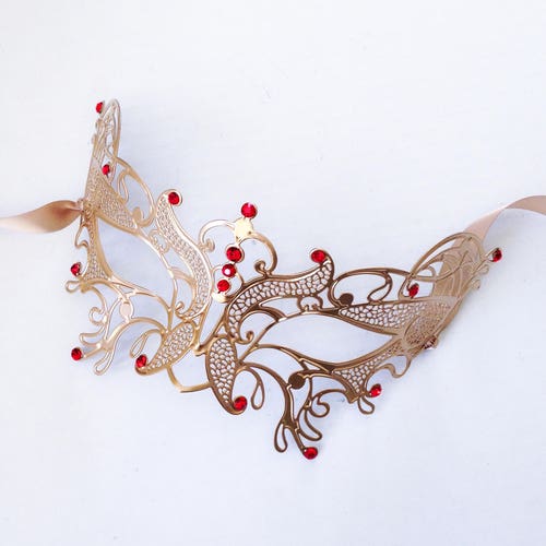 Gold Masquerade Ball Mask Women Lace Mask Halloween - Etsy