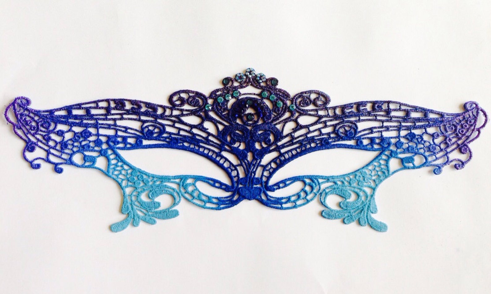 Masquerade Mask Blue Dance Costume Mask Peacock Dance | Etsy