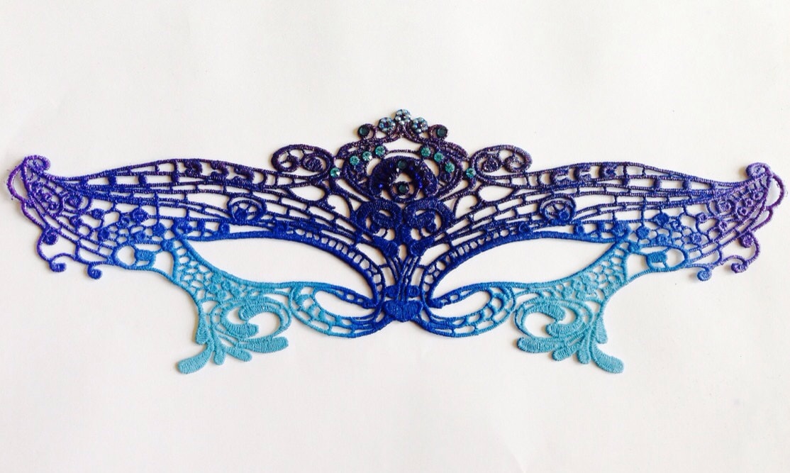 Masquerade Mask Blue Dance Costume Mask Peacock Dance - Etsy
