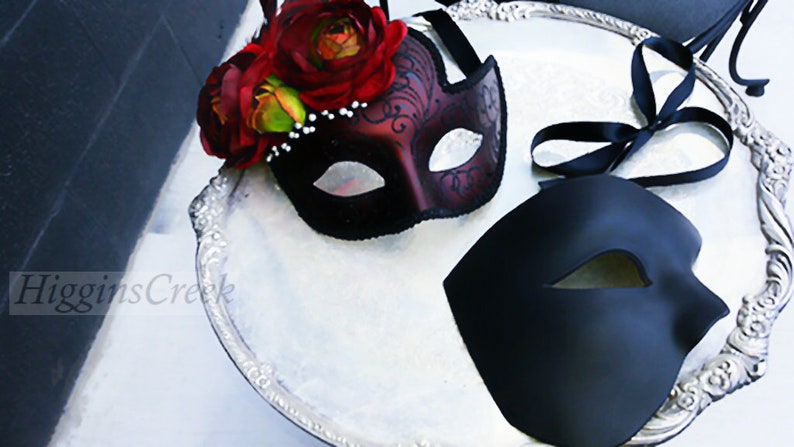 Burgundy Masquerade Masks Couples Masquerade Mask Burgundy - Etsy