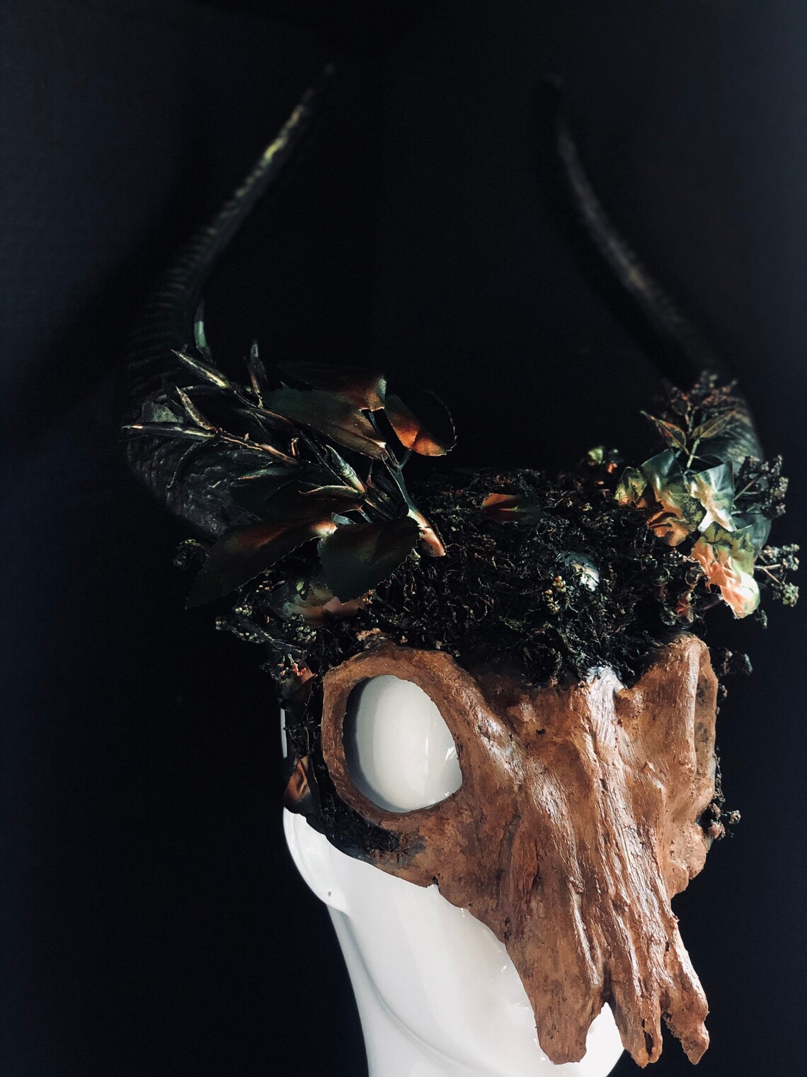 Deer Antler Pagan Ritual Skull Headdress, Samhain Witch Gaelic Festival ...