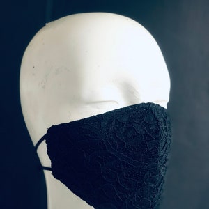 LUXURY LACE Fabric Face Mask Women Filter + Nose Wire - 3 Layer Mask ...