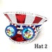 USA Costume Rave Party Hat, July 4th Sequin Captains Hat, Uncle Sam Hat ...