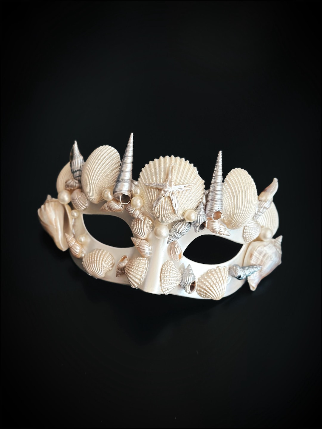 Mermaid Masquerade Mask Ivory Pearl Mask Seashell Mermaid Mask ...