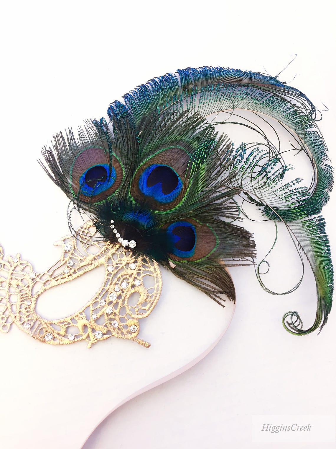 Women Masquerade Mask Feather Lace Mask With Rhinestones - Etsy