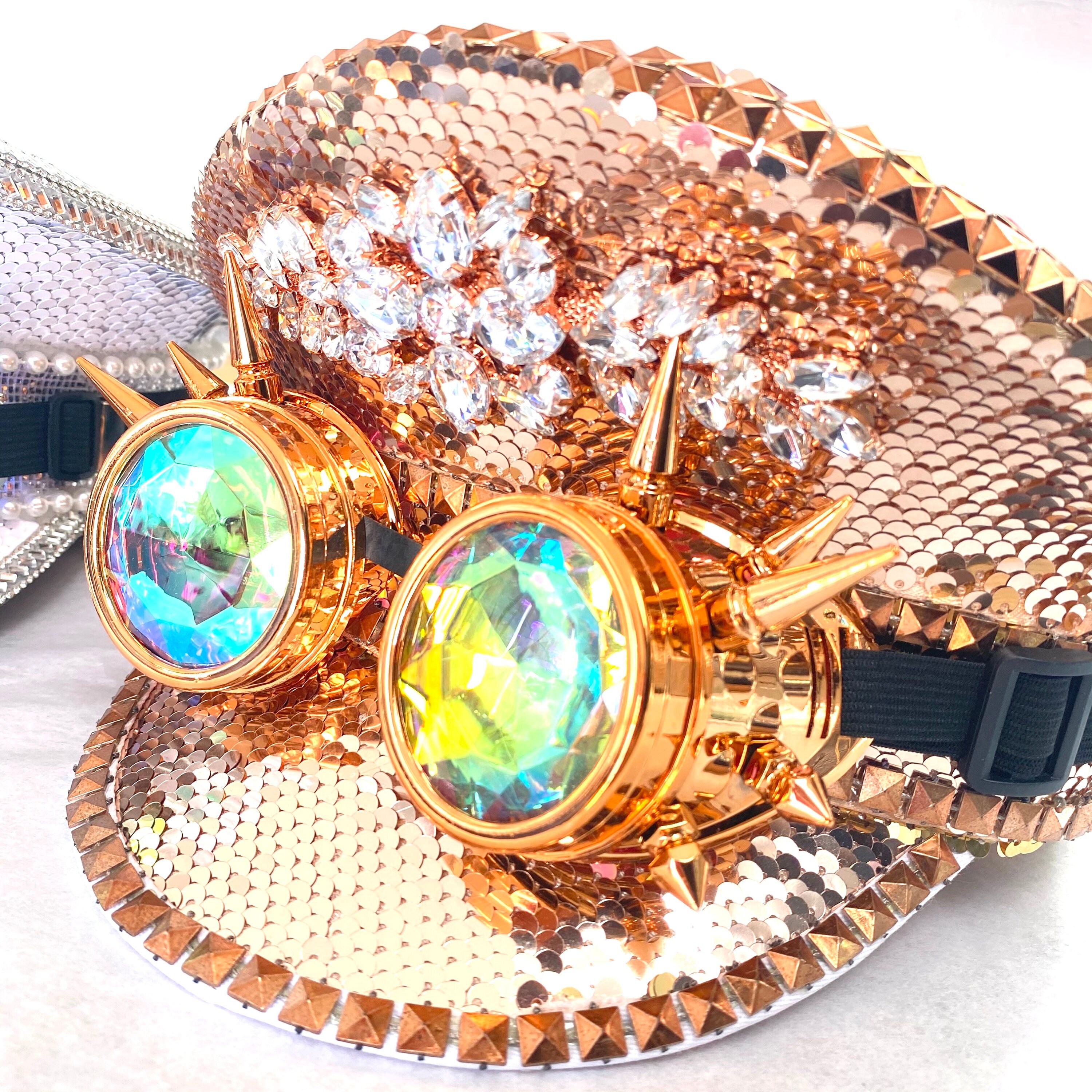 Captain Party Hat - Custom Text Black Holographic Sequin - Etsy