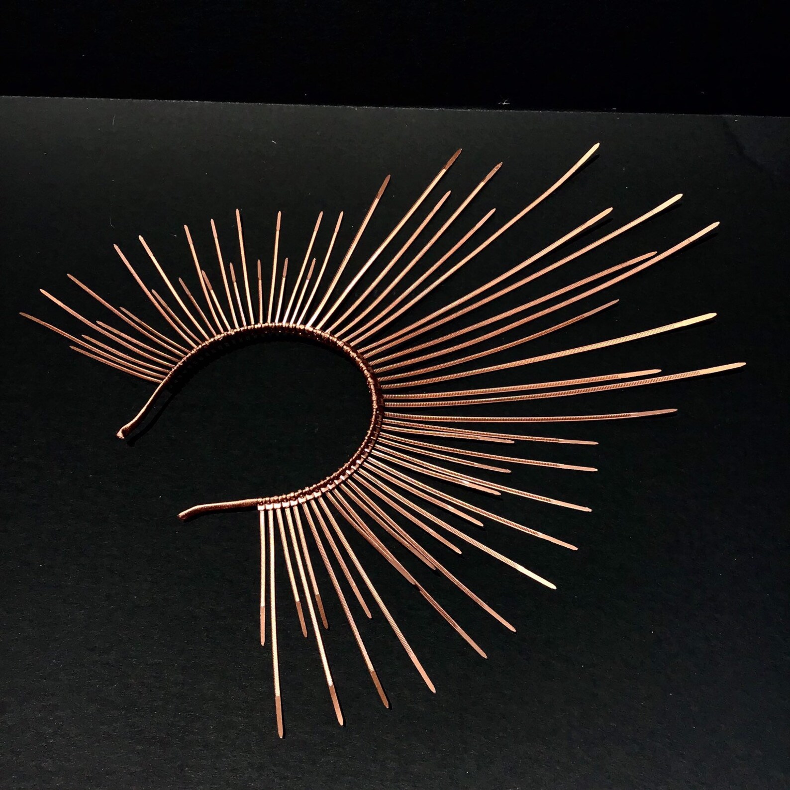Women's Rose Gold Sunburst Crown, Zip Tie Saint Headpiece, Rose Gold ...