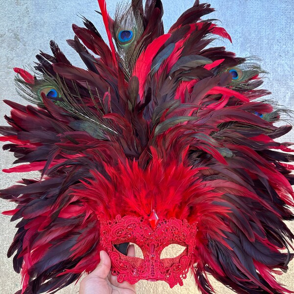 Red Masquerade Mask - Etsy