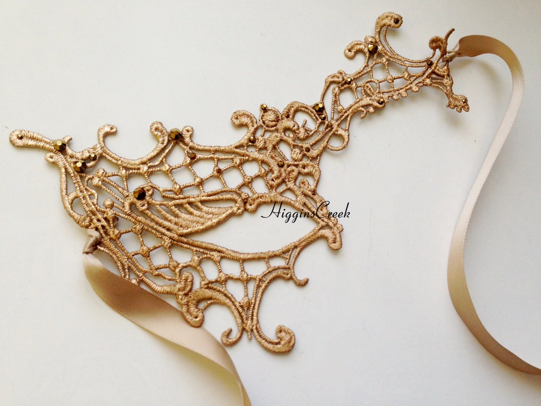 Half Face Mask Gold Lace Masks Black Masquerade Masks Venetian Masks ...