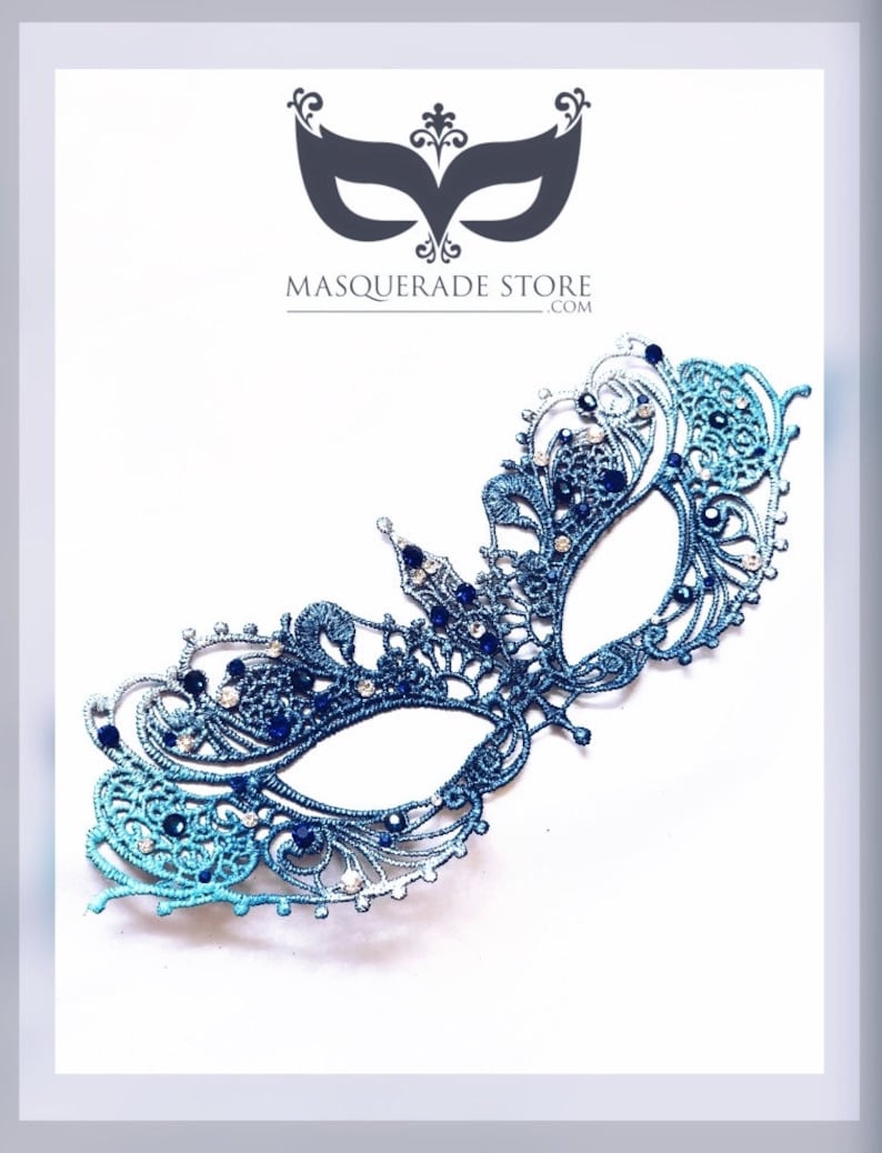Masquerade Mask Women Blue Turquoise Teal Navy Masquerade - Etsy