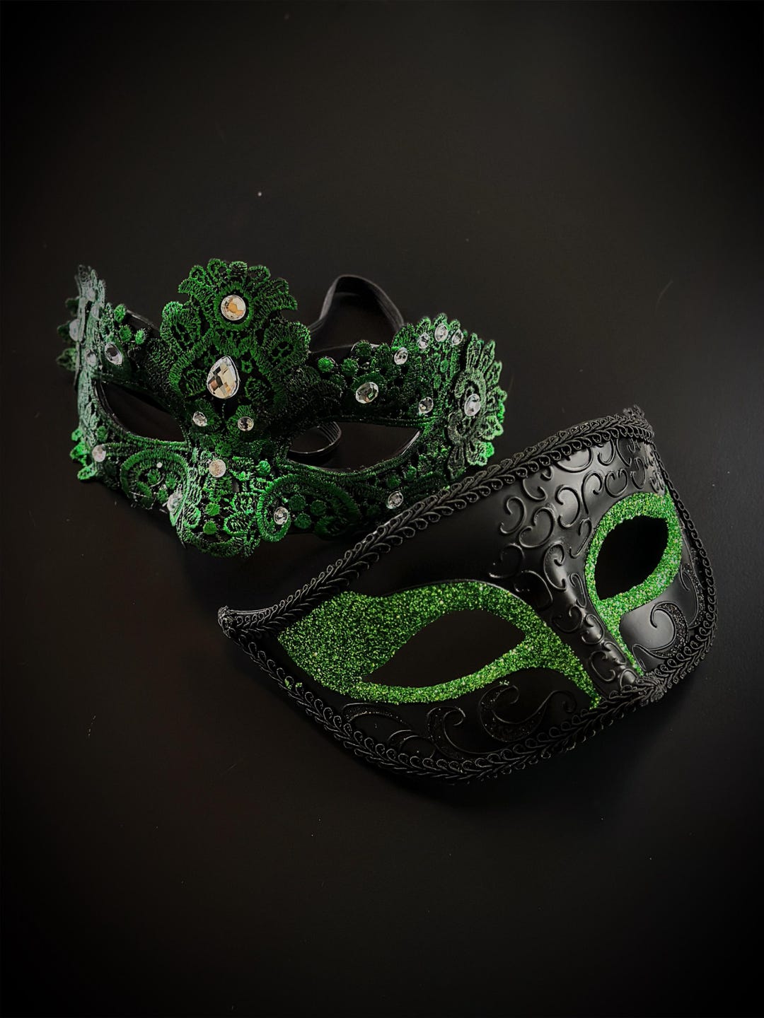 Couples Masquerade Masks Green Masks Venetian Masks Prom Mask ...