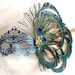 Navy Masquerade Mask Women, Navy Blue Peacock Feather Mask, Navy Blue ...