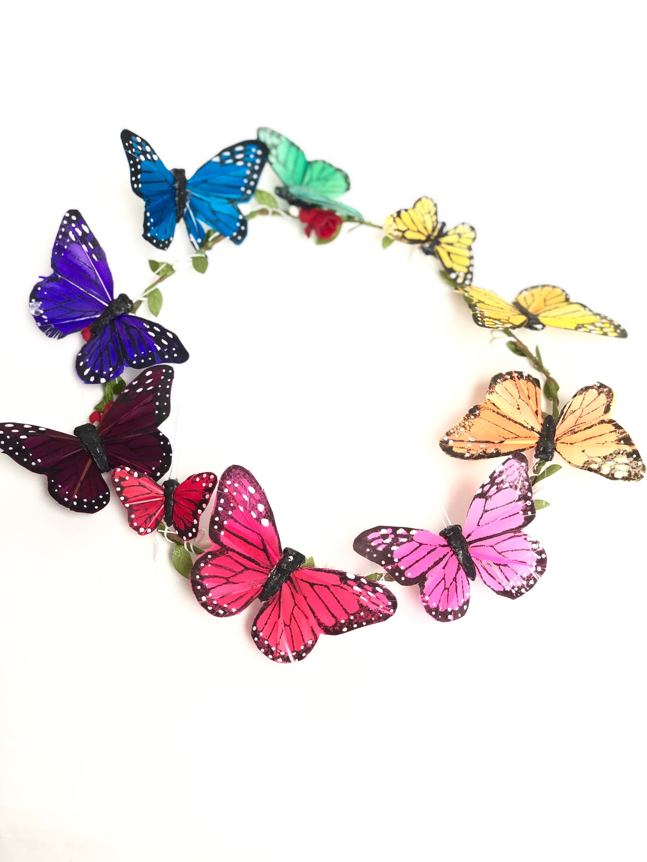 Rainbow Crown Made With Butterflies Pride Headpiece Pride Celebrations ...