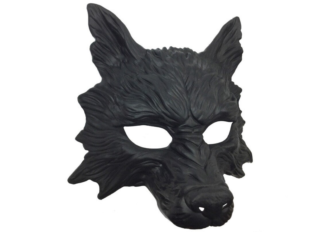 DIY Wolf Mask White or Black Primer Coated Mask Base Animal Halloween ...