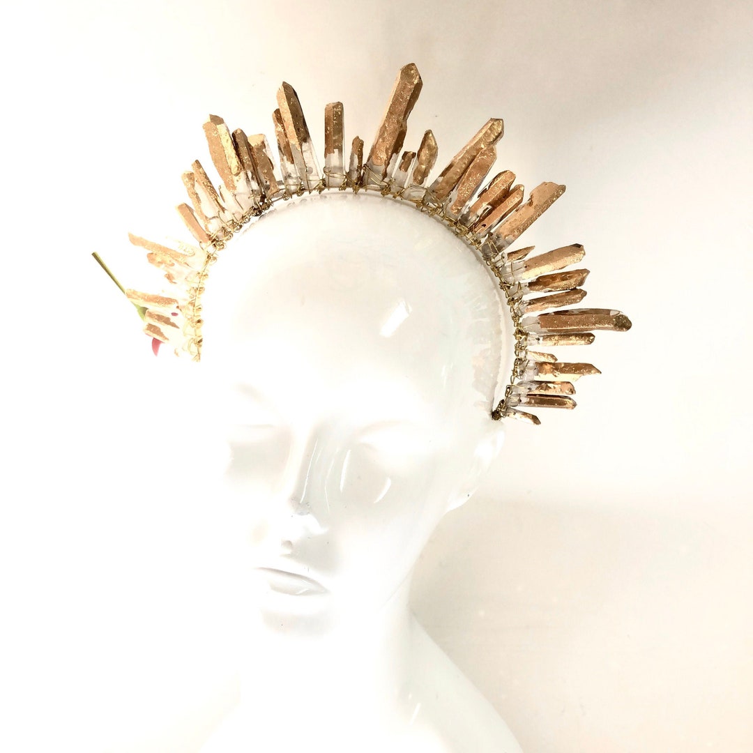 Rock Crystal Crown, Natural Quartz Crown Quartz Tiara Women Natural ...