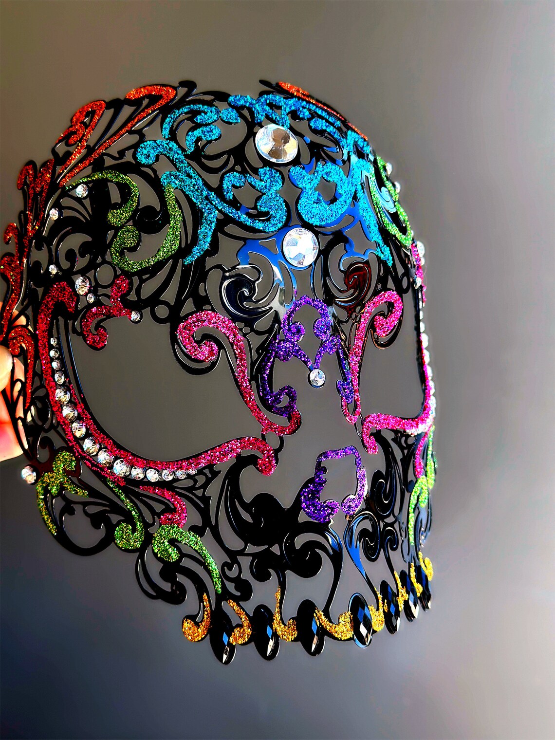 Day of the Dead Sugar Skull Mask La Mascara Colorful Masquerade Mask ...