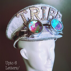 White Captain Hat Gift Idea Rave Fan Black Captains Hat With Steampunk ...