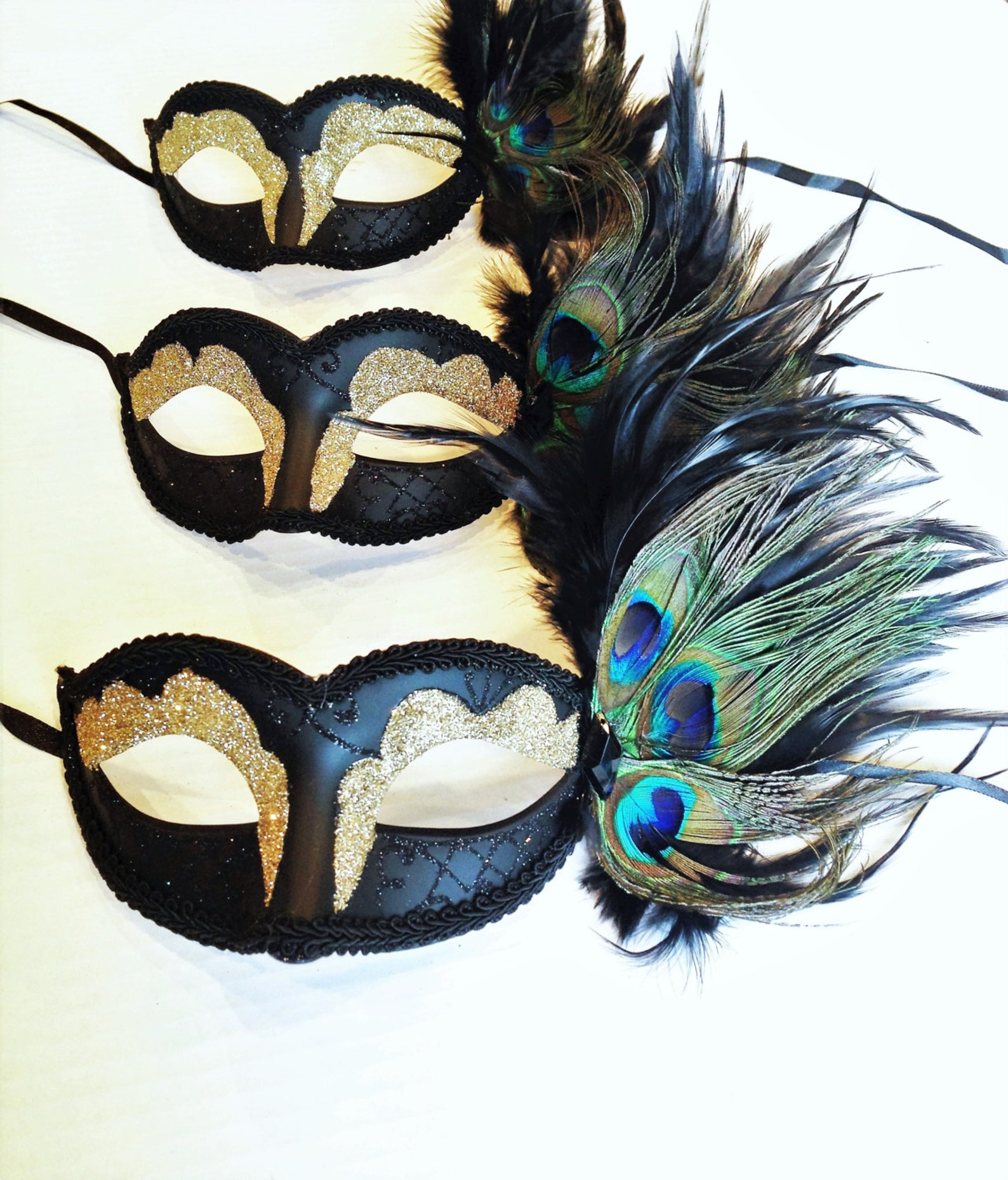 Peacock Feather Masks Feather Masquerade Mask Perfect Dance - Etsy