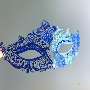 Deep Blue Couples Masquerade Masks, Navy Blue Venetian Couples Matching ...