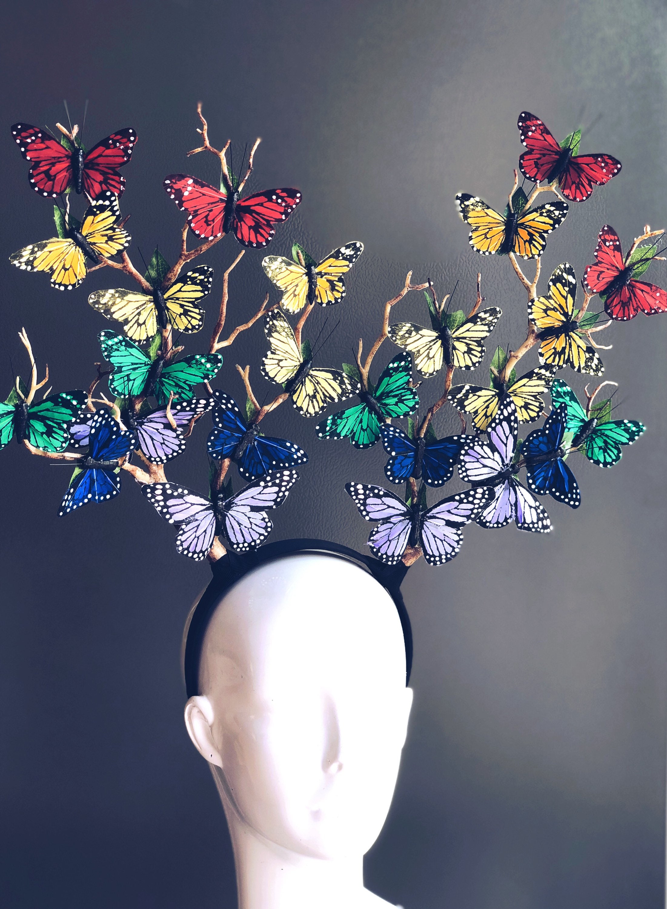 PRIDE Tree of Life Headdress, Rainbow Headpiece PRIDE Butterfly ...